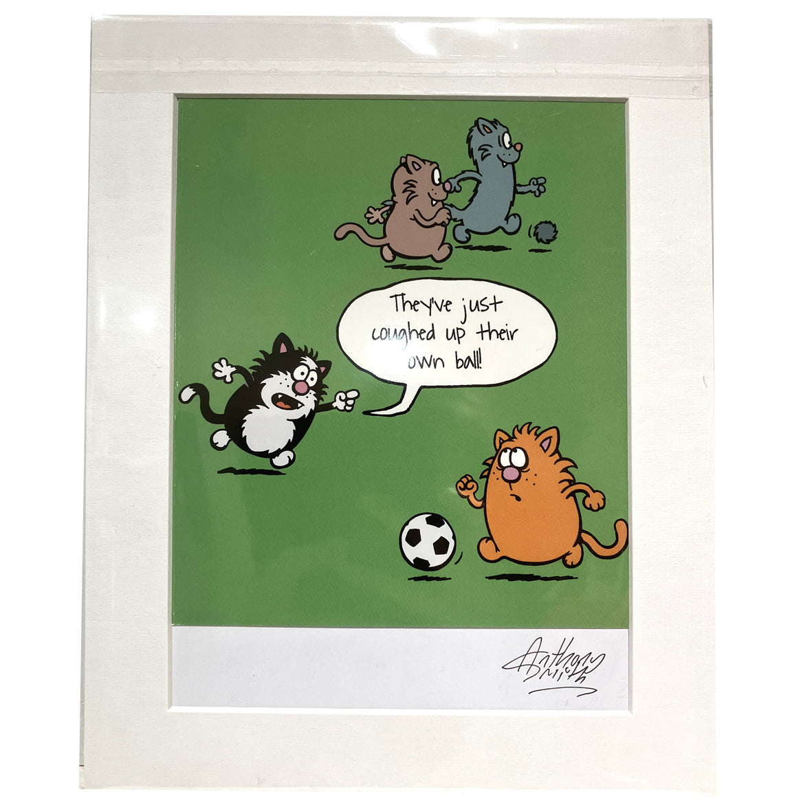 Print - Coughed up their own ball – The Cartoon Museum