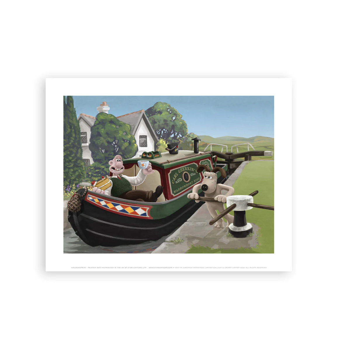 Print - WAGR003 PRINT Wallace and Gromit Canal Fun – The Cartoon Museum